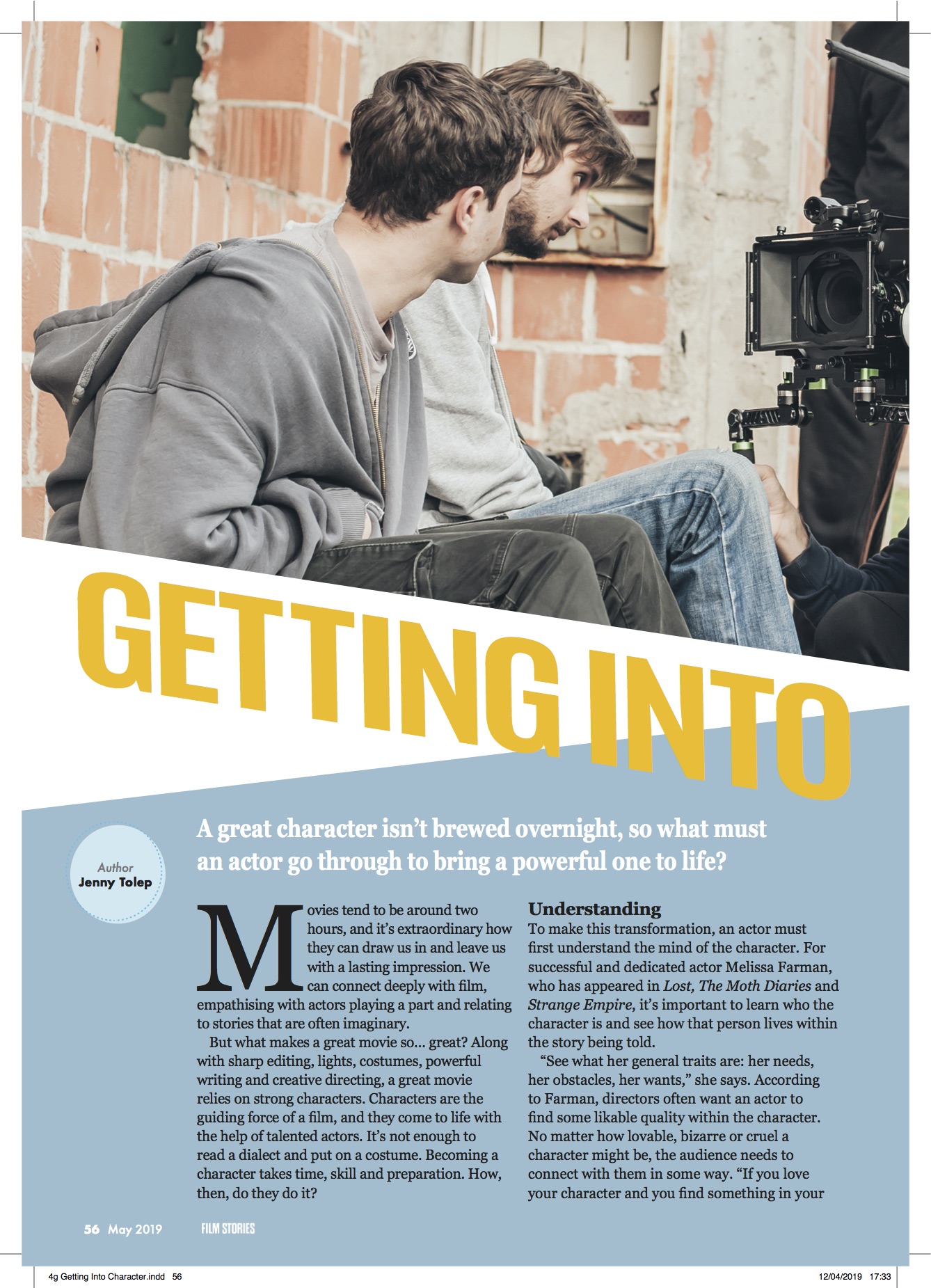 Getting into Character – Jenny Tolep